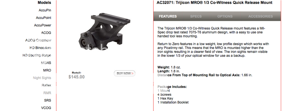 Anyone running the new(?) Trijicon cantilever MRO mount? Opinions ...